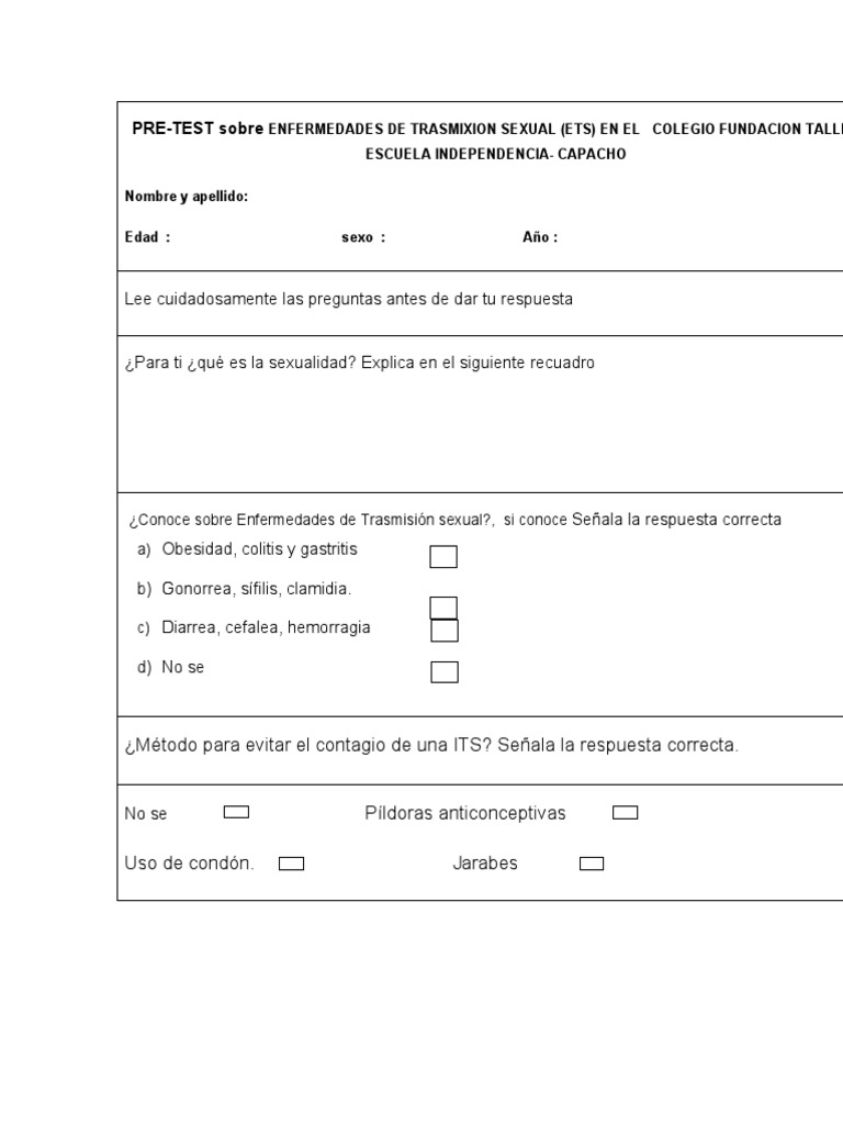 Pre-test y Post-test sobre ETS en Estudiantes | PDF