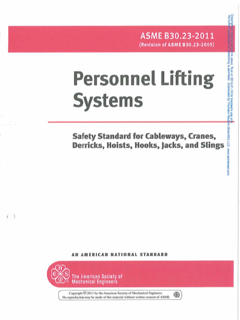 Asme B30.23-2011 | PDF