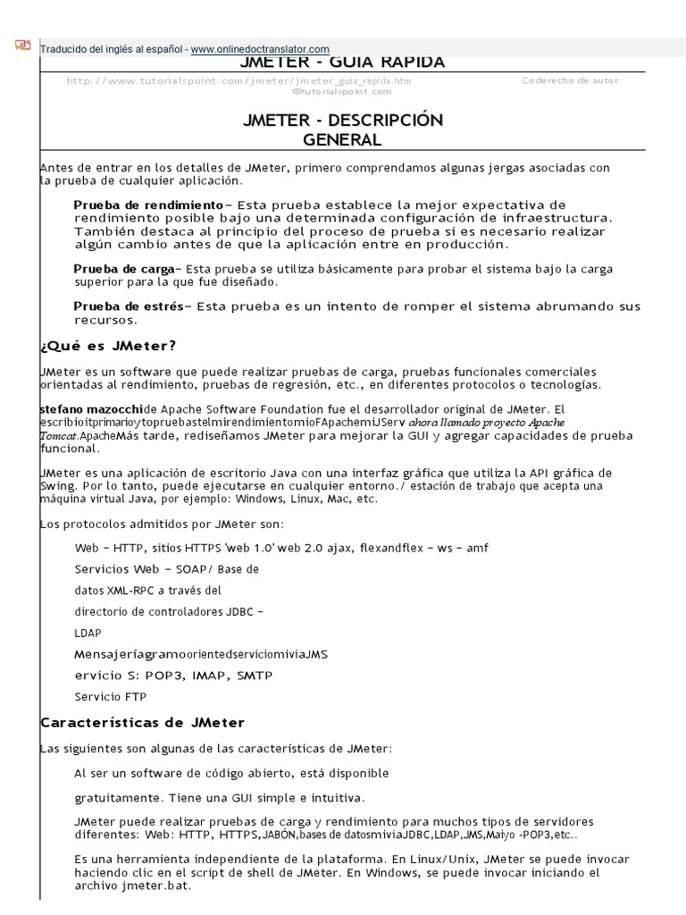Jmeter Quick Guide Copia En Es Pdf Java Lenguaje De