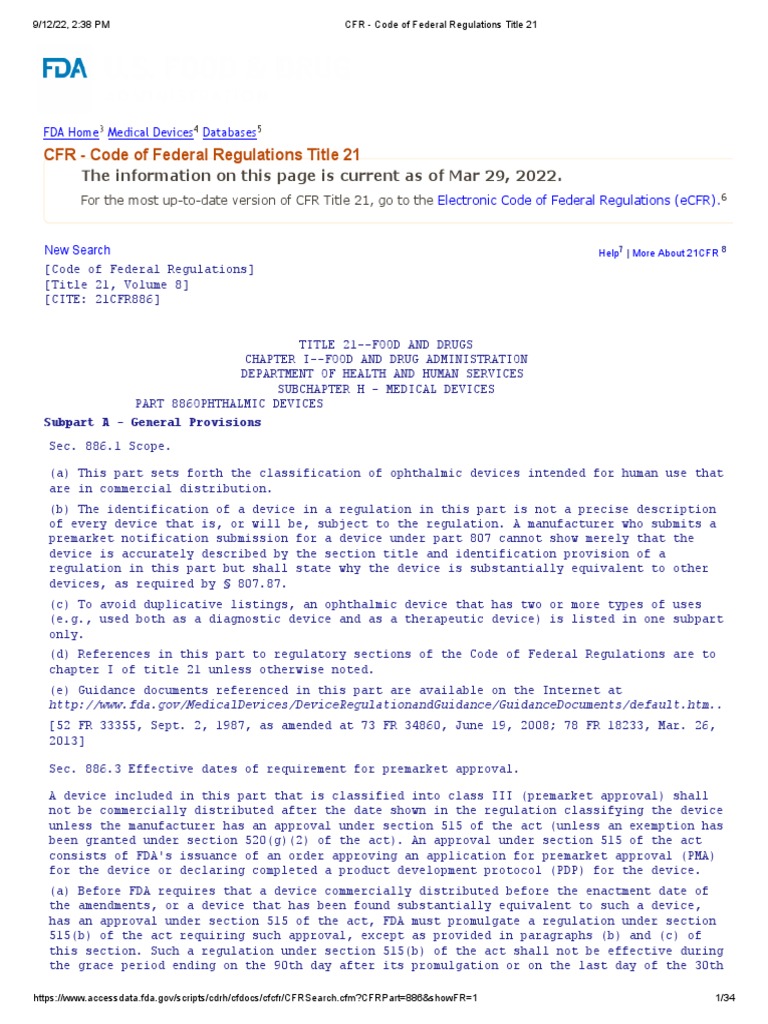 CFR - Code of Federal Regulations Title 21 | PDF | Technology & Engineering