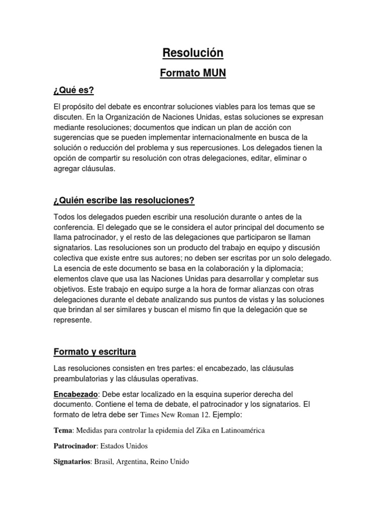 Manual Resolucion MUN | Descargar gratis PDF | Naciones Unidas ... Manual Resolucion MUN | Descargar gratis PDF | Naciones Unidas ...