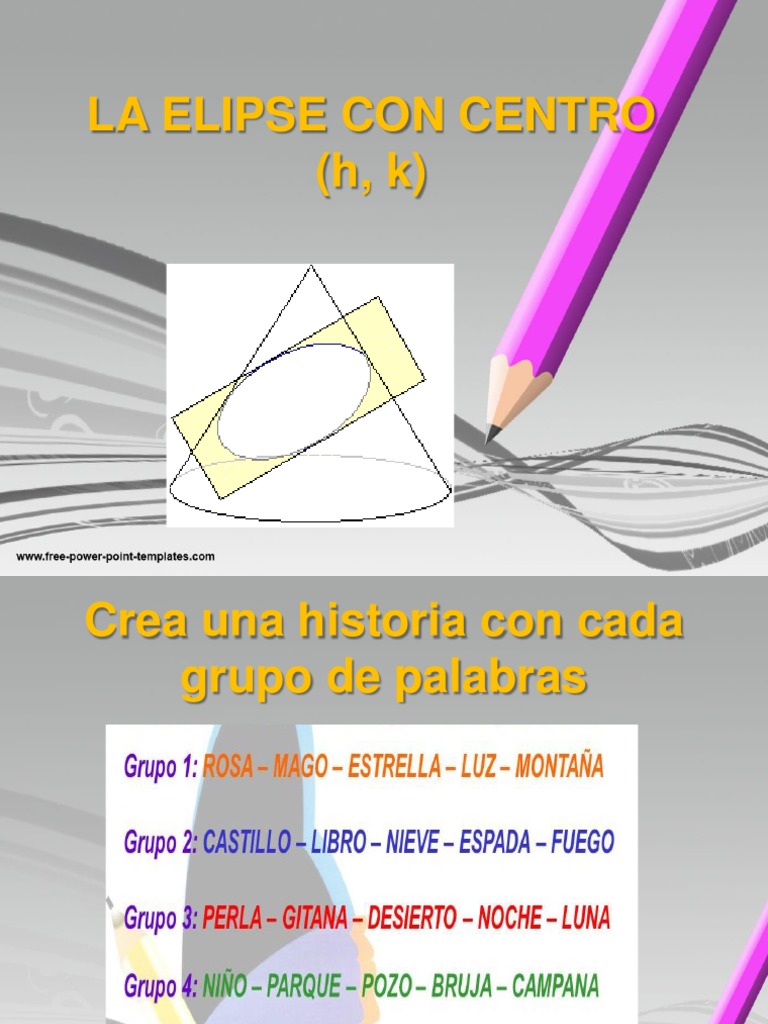 Ejercicios de elipse con centro (h, k) | PDF