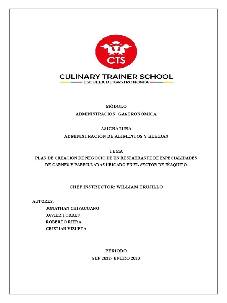 Proyecto de La Creacion de Un Restaurante | PDF | Marketing | Cerveza