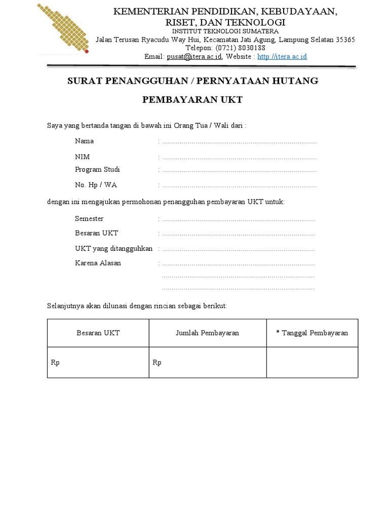 FORM Surat Pernyataan Hutang | PDF