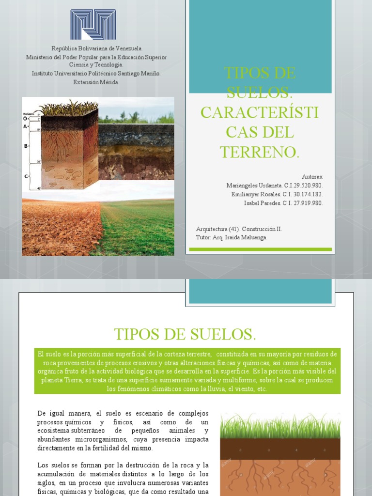 Pres. Power Point Tipos de Suelos | PDF | Suelo | Viga (Estructura)