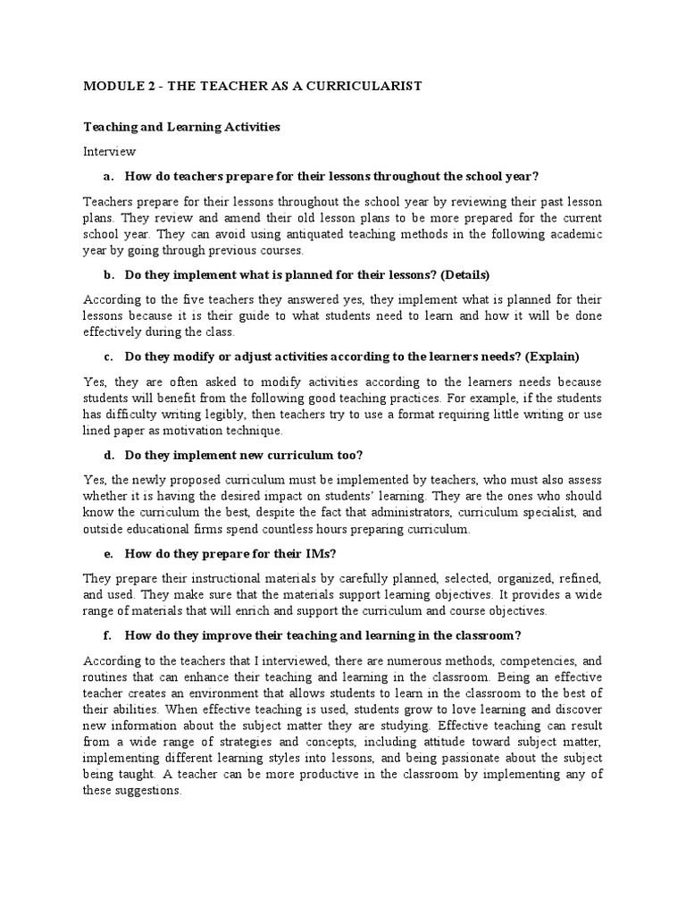 The Teacher and the School Curriculum | PDF | Curriculum | Teaching Method