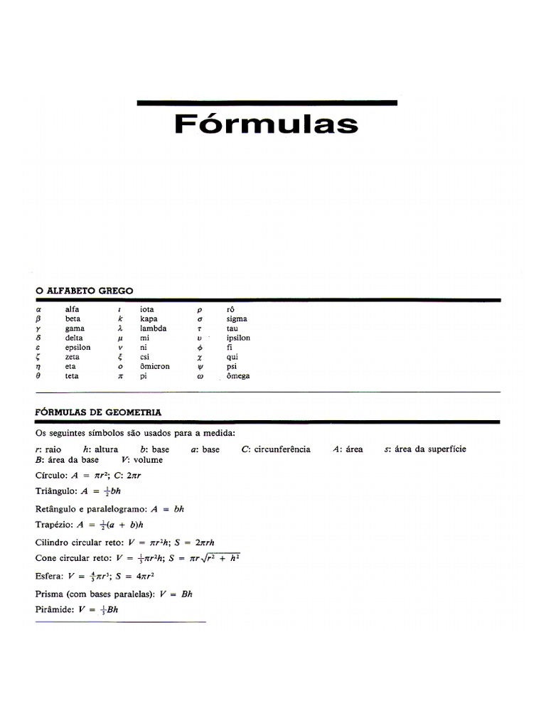 Formulas Basicas-Calculo | PDF