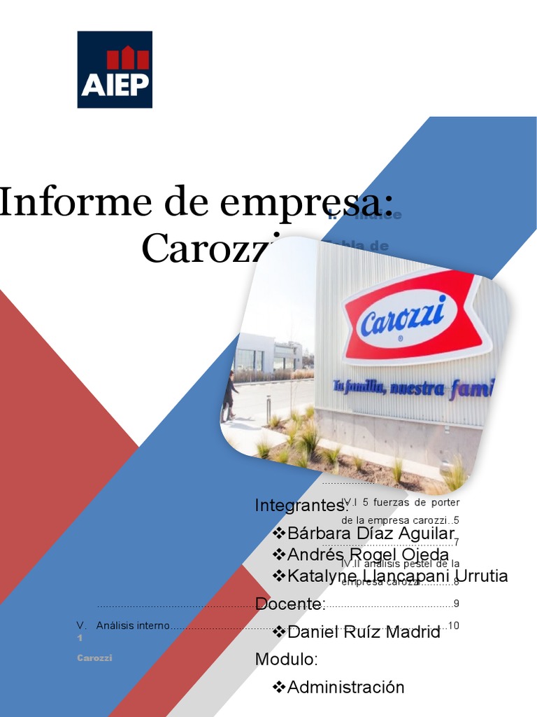 Análisis de la Empresa Carozzi | PDF | Logística | Calidad (comercial)
