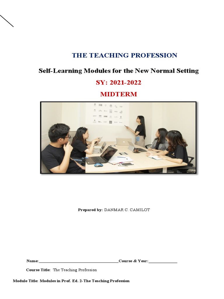 Slm-Midterm (The Teaching Profession) | Download Free PDF | Teachers | Teaching Method