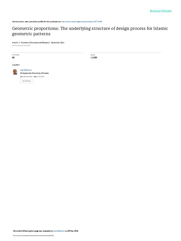 Geometric Proportions The Underlying Structure of | PDF