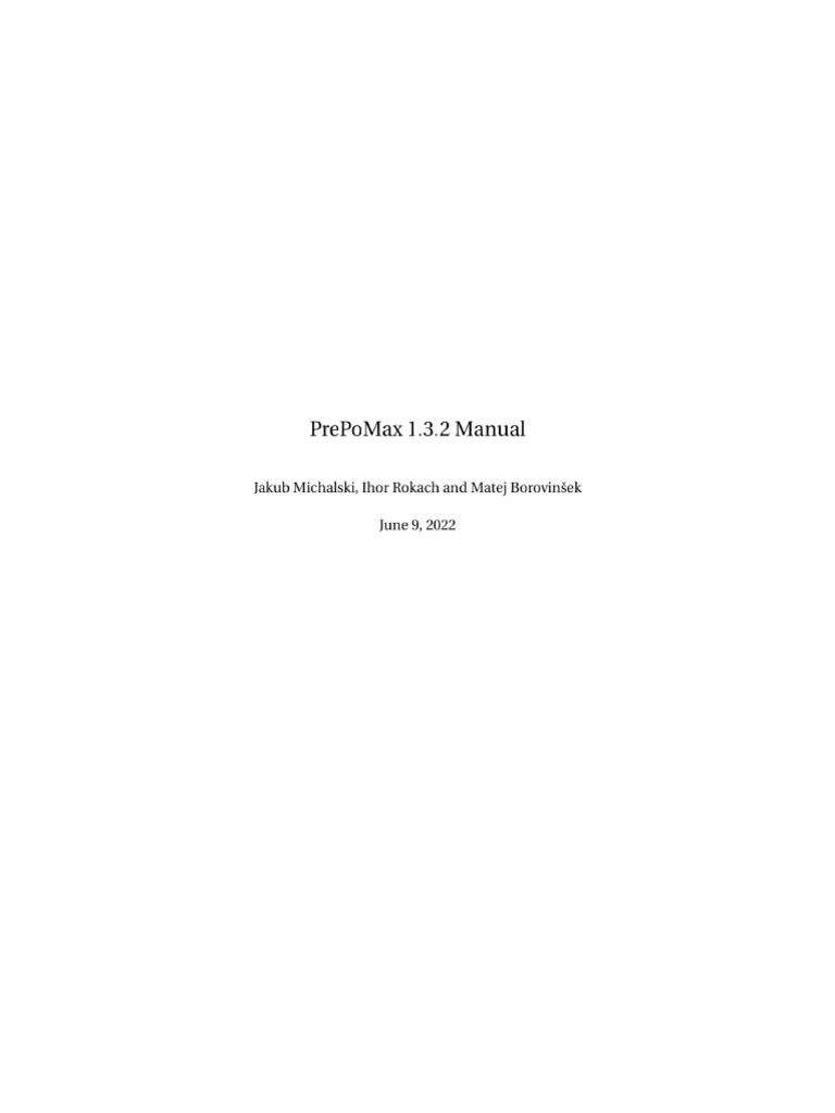 PrePoMax-v1 3 2-Manual | PDF