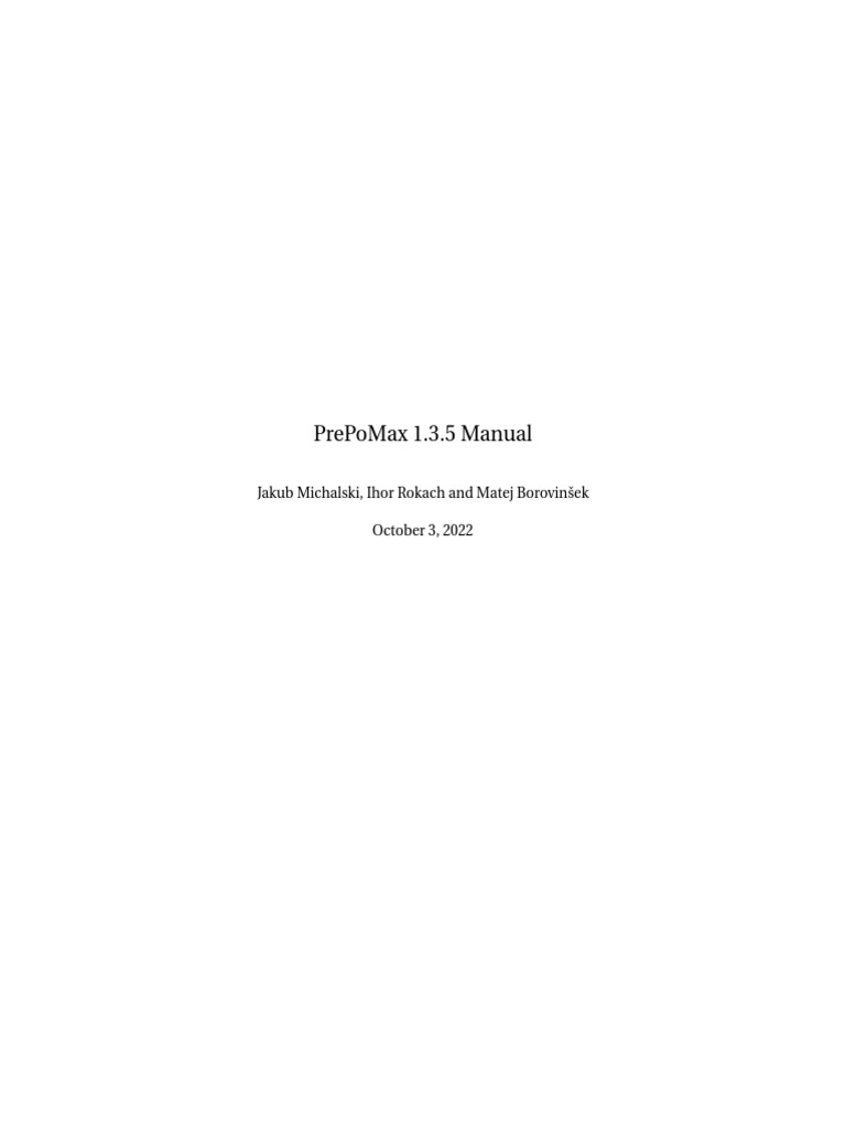 PrePoMax 1.3.5 User Manual | PDF | Stress (Mechanics) | Chemical ...