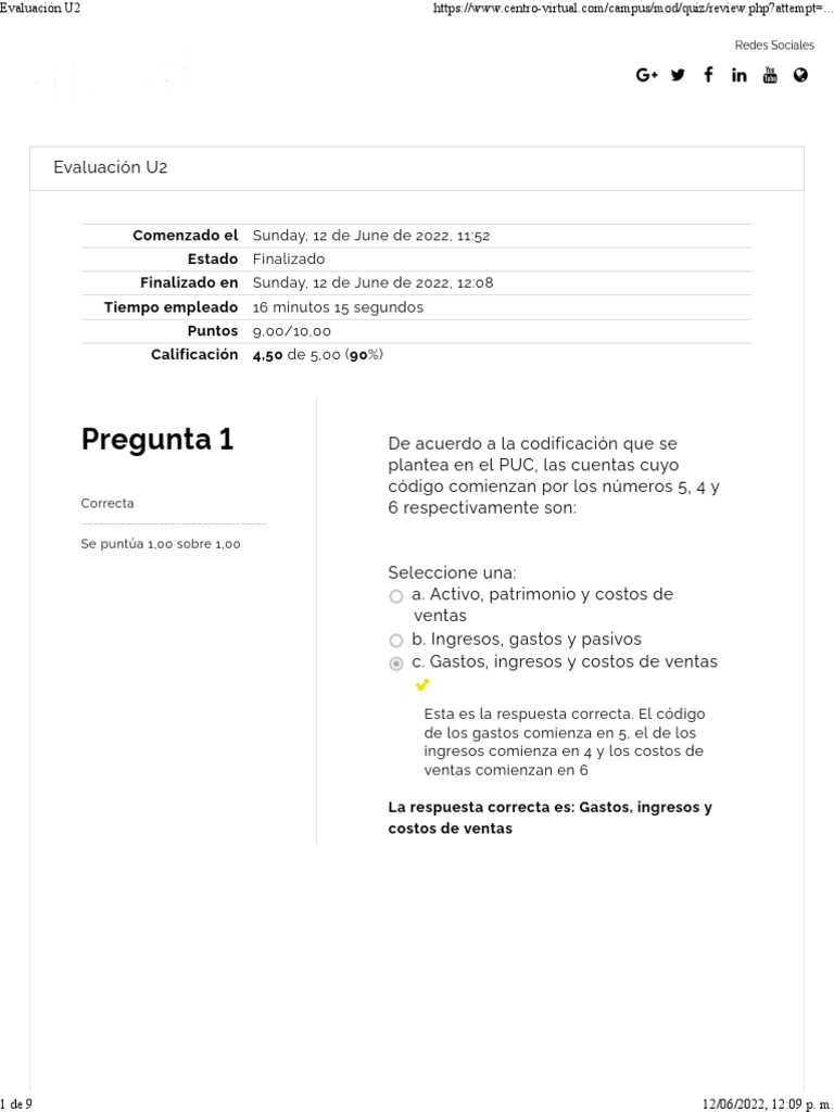 Evaluacion Unidad 2 | PDF | Contabilidad | Tarjeta de débito