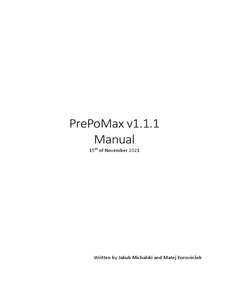 PrePoMax-v1 1 1-Manual | PDF | Friction | Mechanics