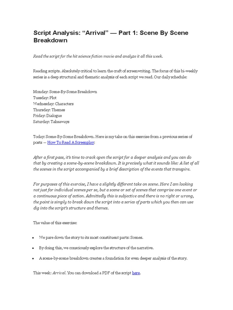Script Analysis | PDF