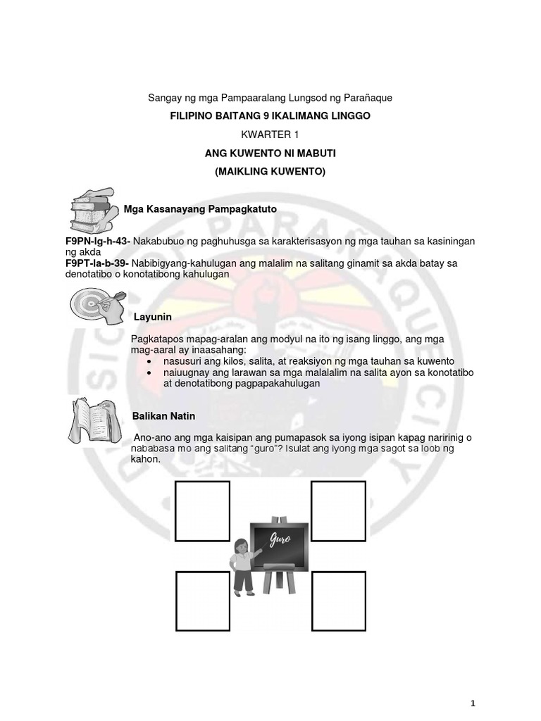 Filipino - Q1 - Module1 - Grade9 Week5 | PDF