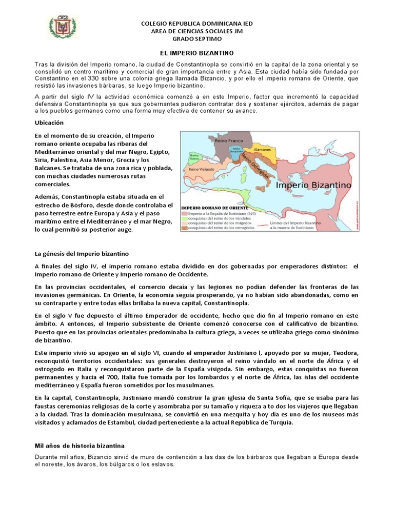 Guia El Imperio Bizantino | PDF | imperio Bizantino | imperio Romano