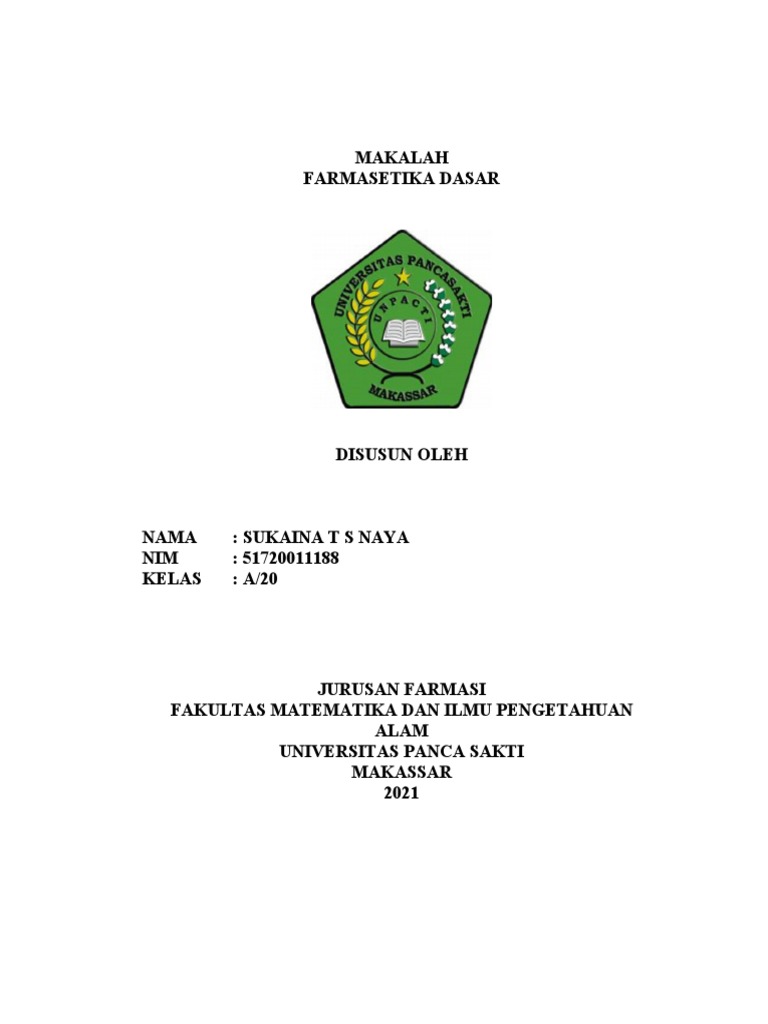 Makalah Farmasetika Dasar Sukaina | PDF