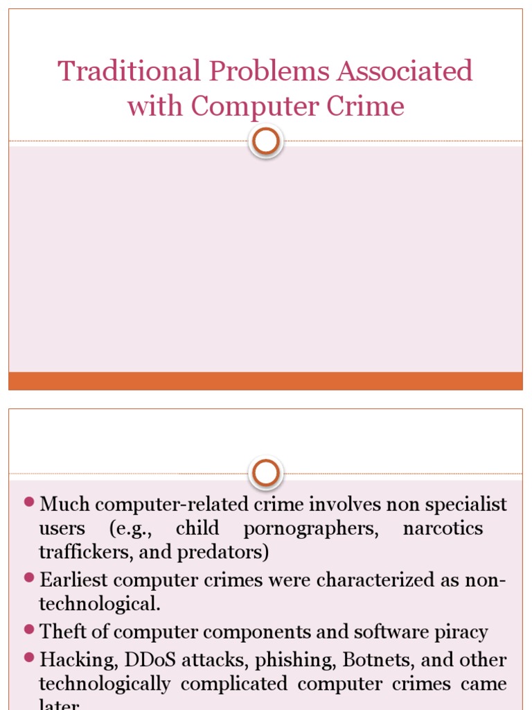 7 Traditional Problems Associated With Computer Crime | PDF | Cybercrime | Crimes