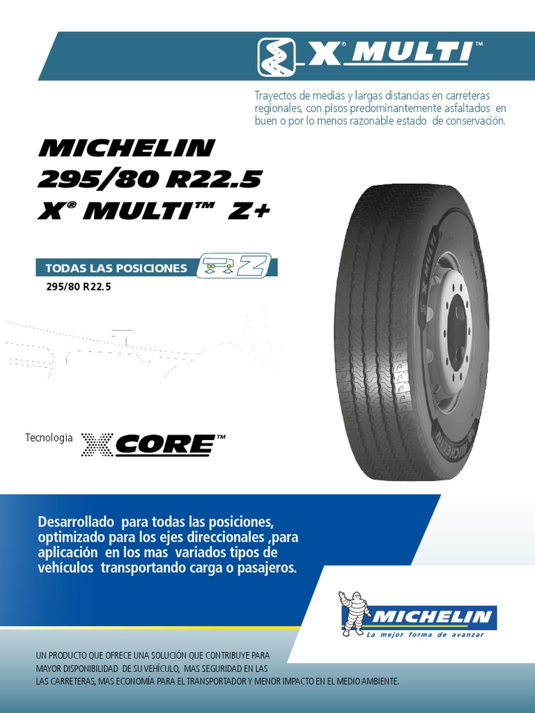 Hoja Técnica 295 - 80R22.5 X MULTI Z+ | PDF | Neumático | Vehículos