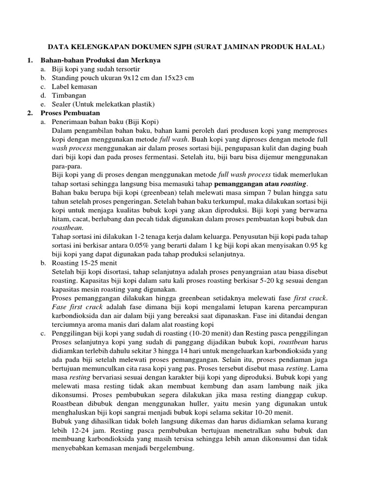Data Kelengkapan Dokumen SJPH | PDF
