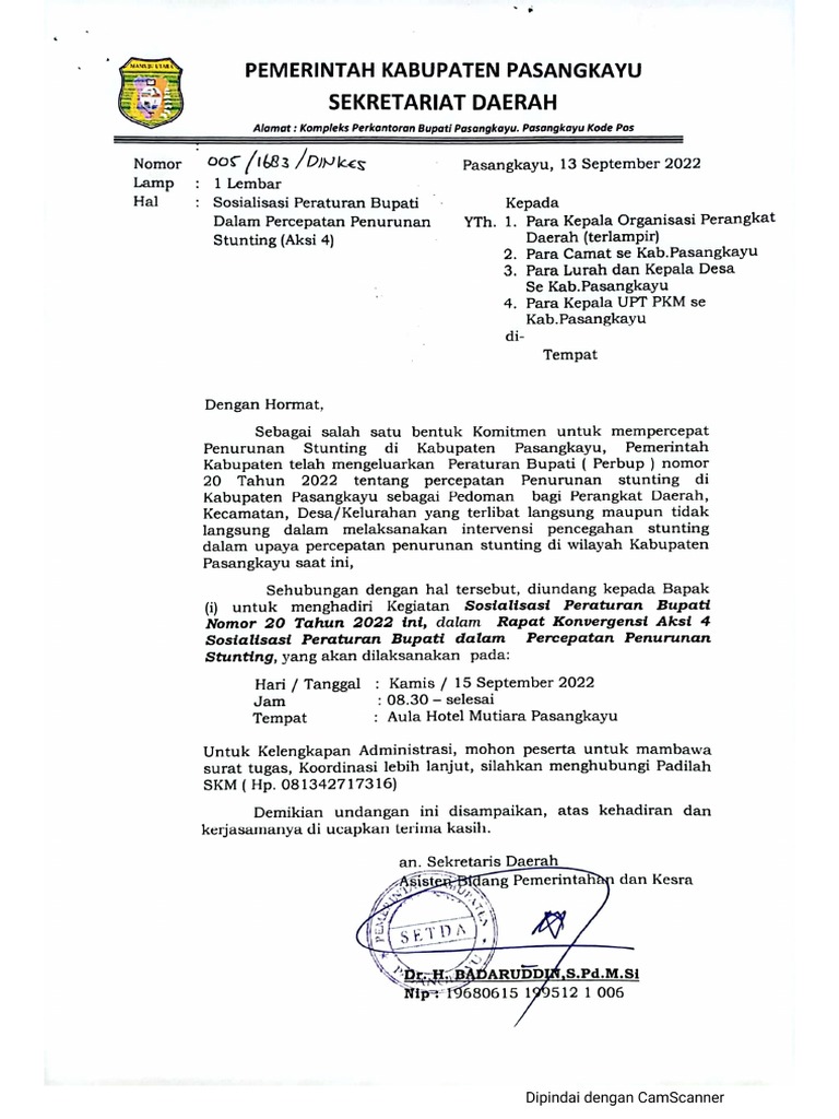 Contoh Undangan Pertemuan | PDF