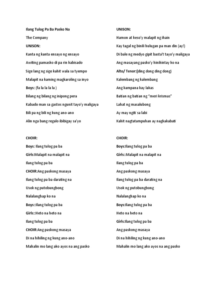 Ilang Tulog Pa Ba Pasko Na | PDF