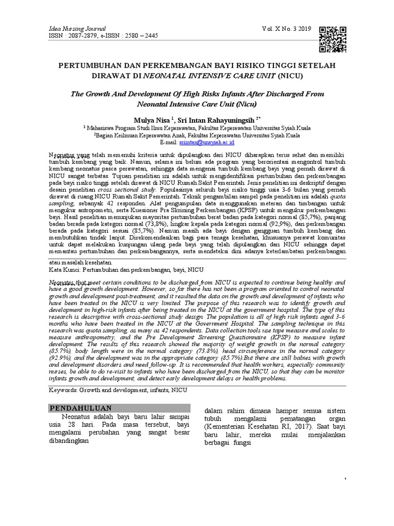 Pertumbuhan Bayi Risiko Tinggi Pasca NICU | PDF | Pengembangan Diri ...