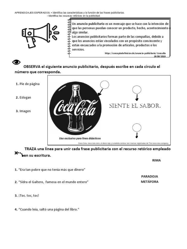 Frases y recursos en anuncios publicitarios | PDF | Publicidad | Coca Cola
