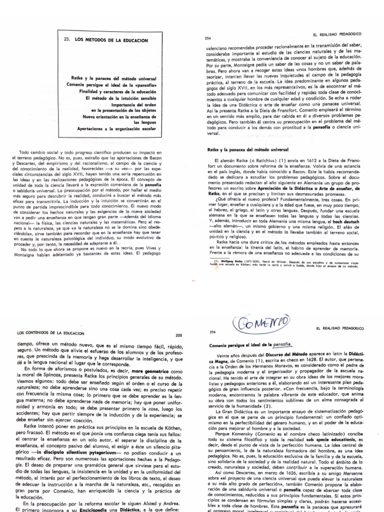 El Realismo Pedagogico: Ratke La Panacea Del Método Universal | PDF ...