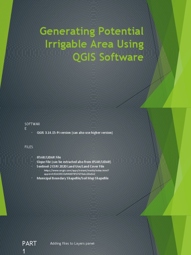 Generating Potential Irrigable Area Using QGIS Software | PDF | Menu (Computing) | Computing