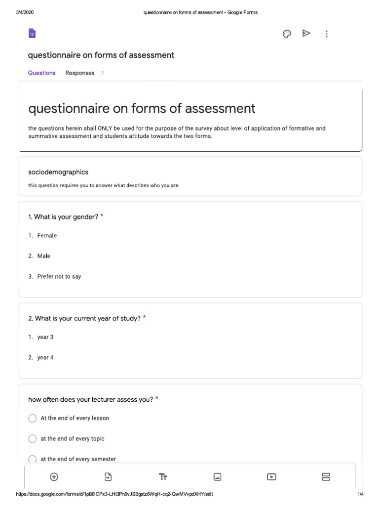Questionnaire Form | PDF