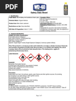 WD-40 Aerosol Safety Data Sheet | PDF | Combustion | Water