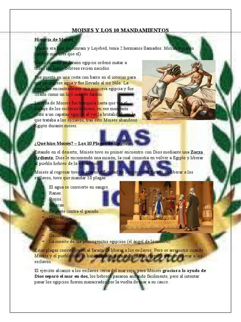 Moises y Los 10 Mandamientos | Descargar gratis PDF | Moisés | Libro del éxodo