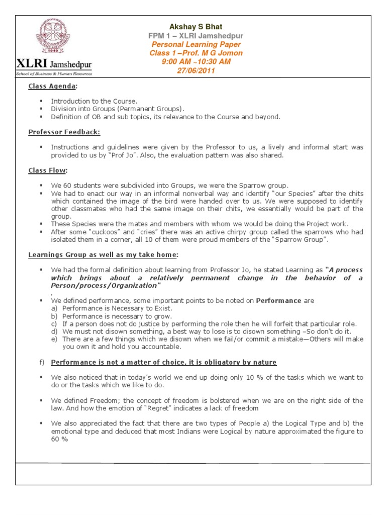 PLP_Session1 | Behavioural Sciences | Psychology & Cognitive Science