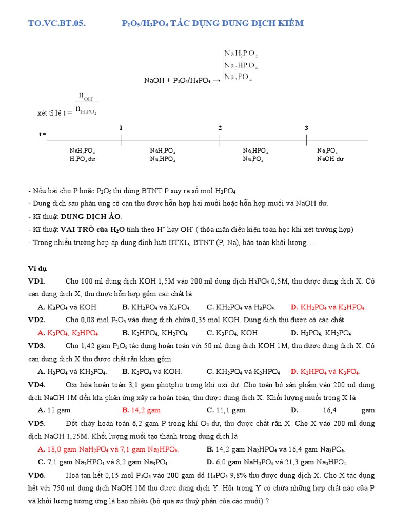 To - Vc.bt.05.axit H3po4 (P2o5) Tác D NG V I Bazo | PDF
