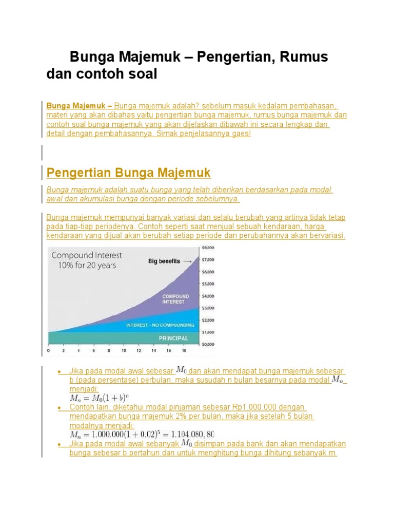 Rumus dan Contoh Bunga Majemuk | PDF