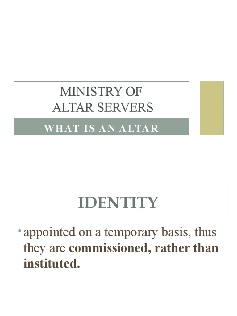 Module 1 - Altar Servers Identity and Ideals | PDF | Altar | Liturgy