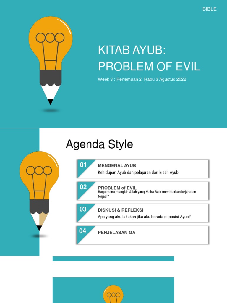 3 Agustus 2022 - KITAB AYUB PROBLEM OF EVIL | PDF