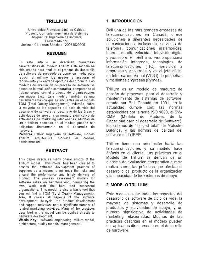 Paper Trillium | PDF | Ingeniería de software | Software