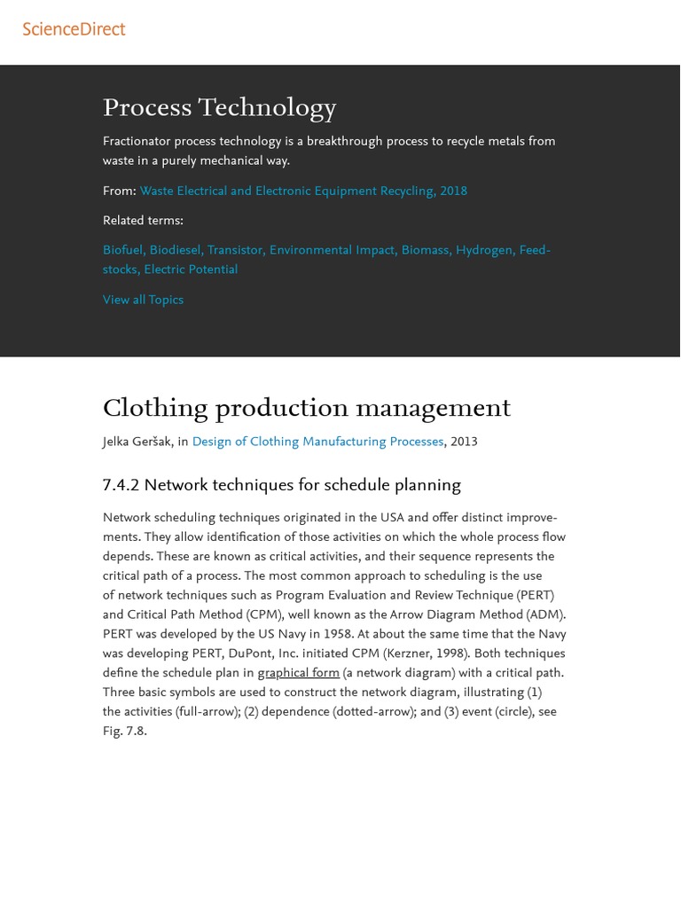 Process Technology: Clothing Production Management | PDF | Ventilation (Architecture) | Ethanol