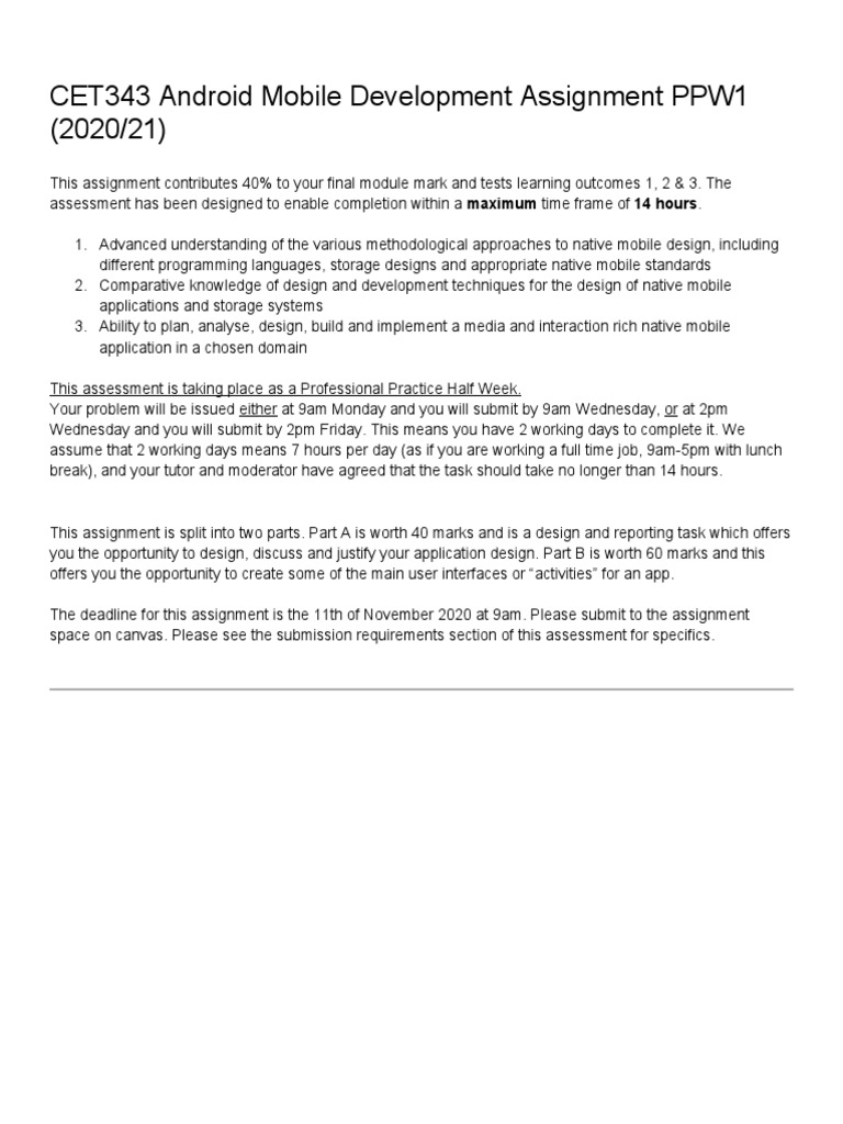 CET343 20 - 21 PPW1 Student 2 | PDF | Mobile App | Android (Operating System)
