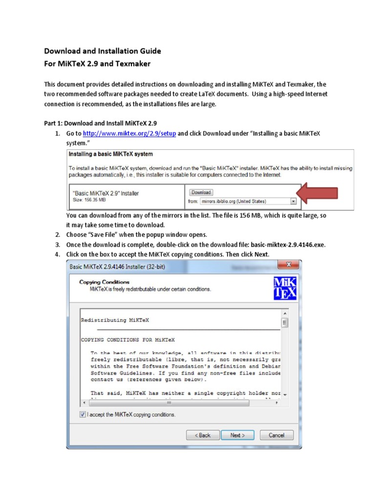 MiKTeX Texmaker Install Guide | PDF