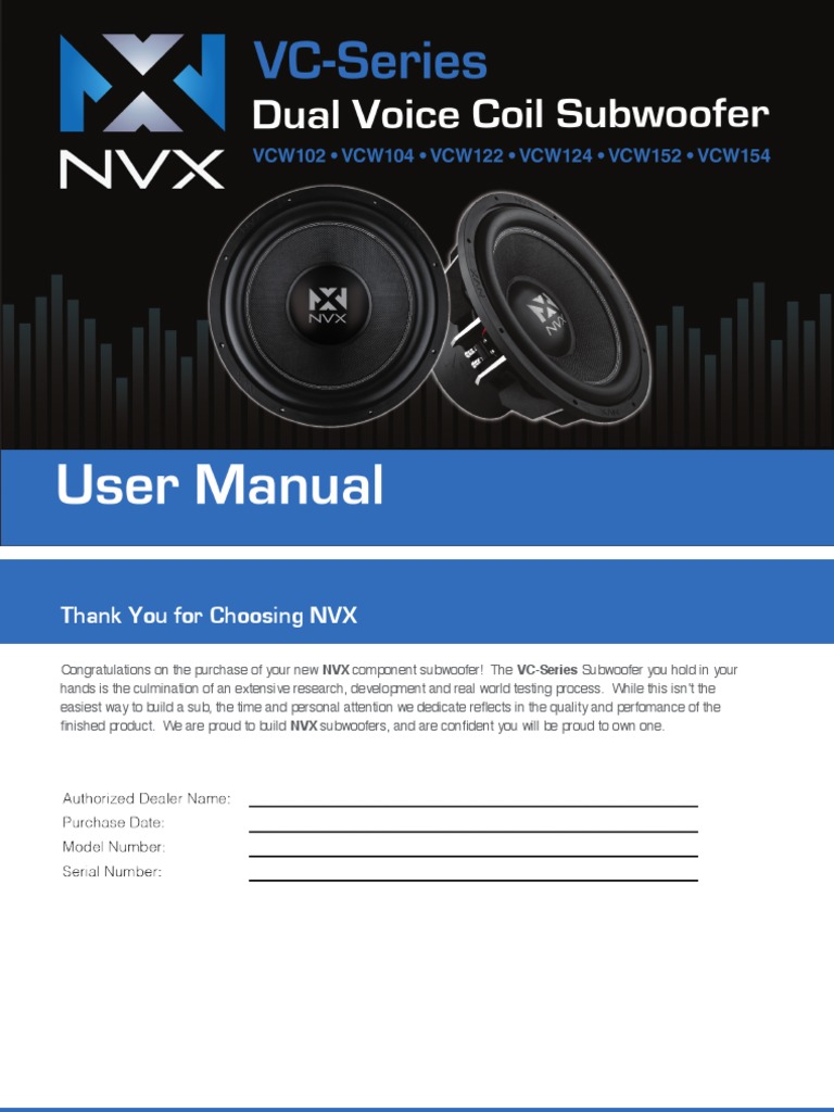 NVX VCW - XXX - Series | Download Free PDF | Manufactured Goods