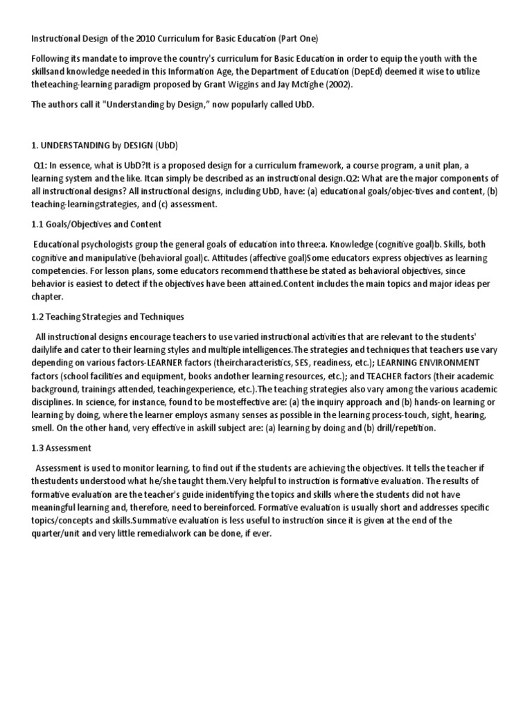 Efdt 1 | PDF | Lesson Plan | Learning