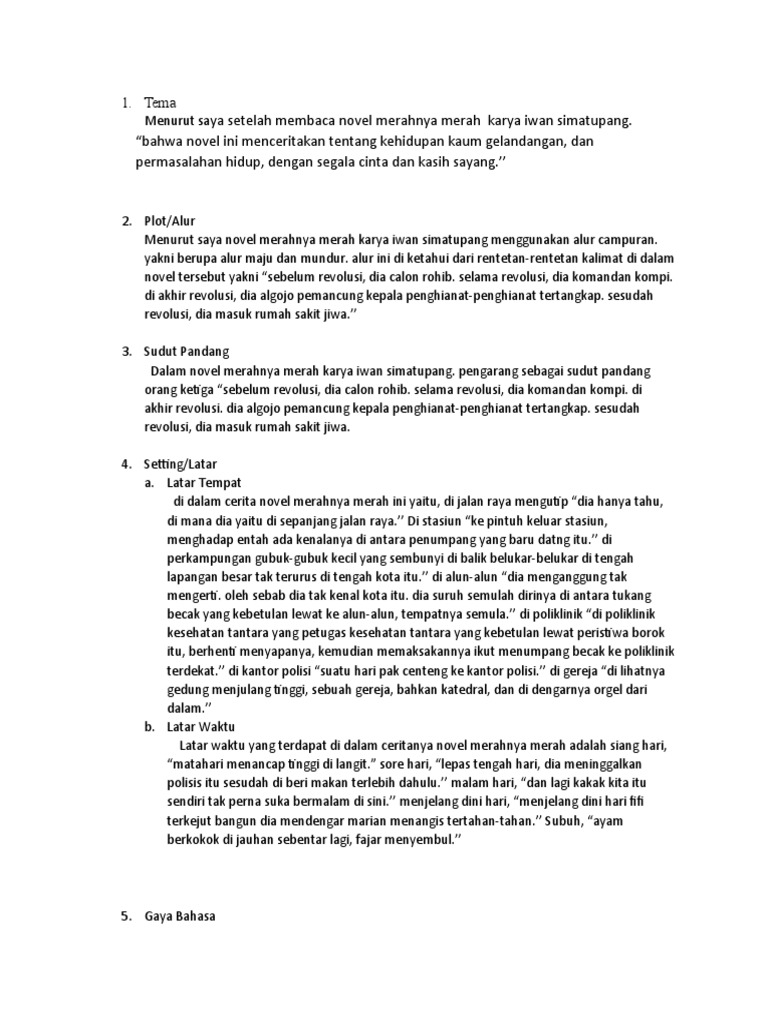 Analisis Novel Merahnya Merah Nurul Fatima | PDF | Fiksi Umum