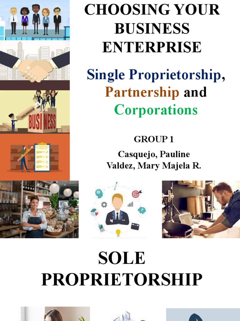 Sole Proprietorship Partnership Corporation | PDF | Partnership | Sole ...