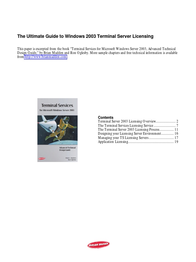 Terminal Server 2003 Licensing | PDF | Remote Desktop Services ...