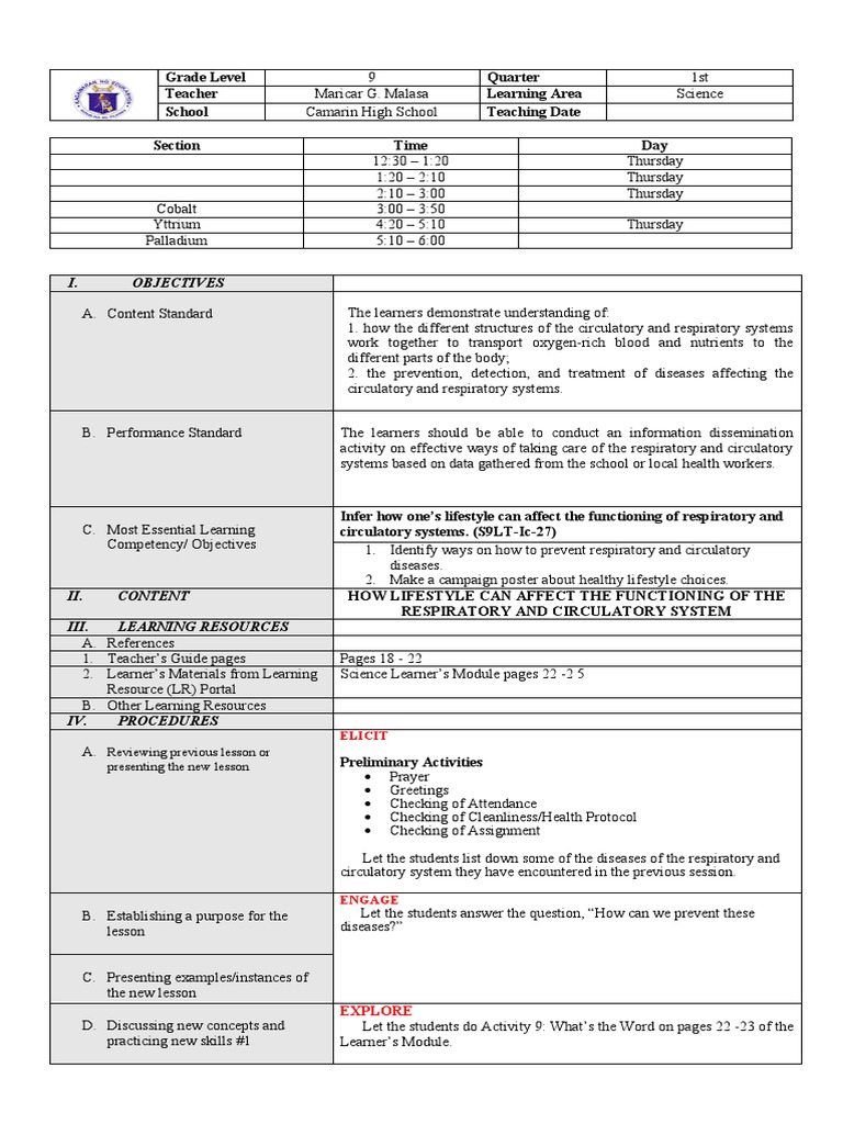 G9 - Q1 - WEEK2 - DAY2 - How Lifestyle Can Affect The Functioning of ...