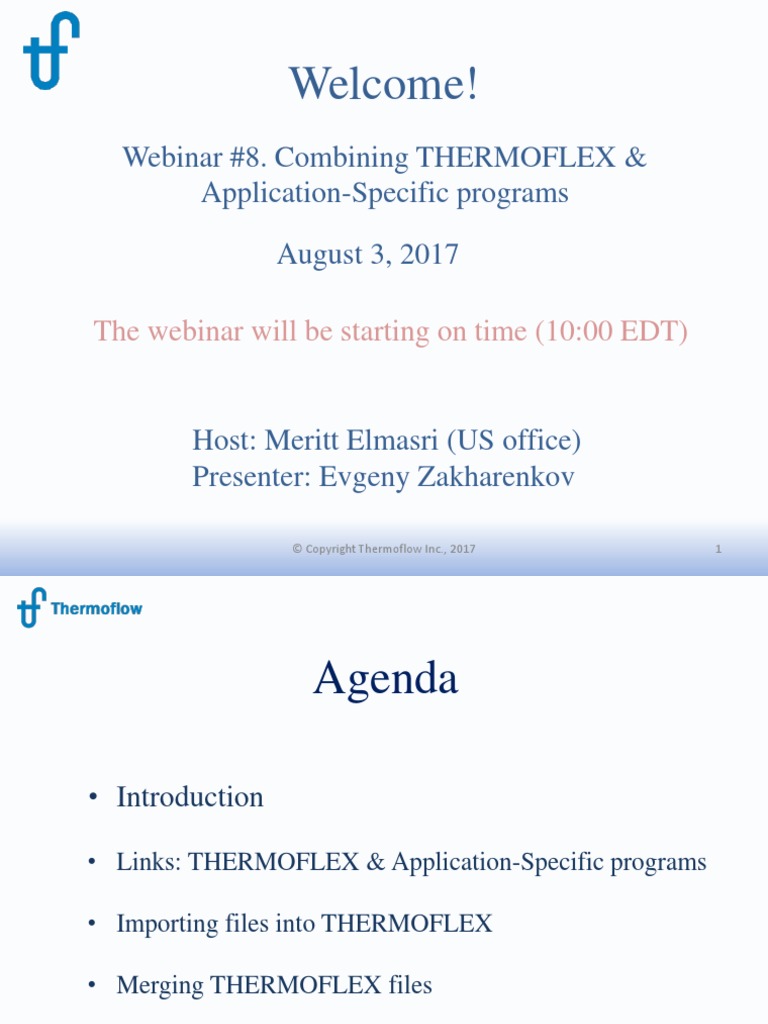 Webinar 8 - Combining THERMOFLEX & Application-Specific Programs | PDF | Engines | Steam